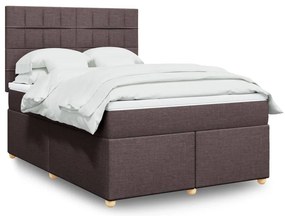Box spring postel s matrací tmavě hnědá 140x190 cm textil 3291278