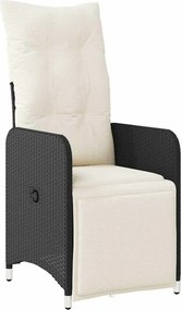 9dílný zahradní bistro set s poduškami černý polyratan 3276983