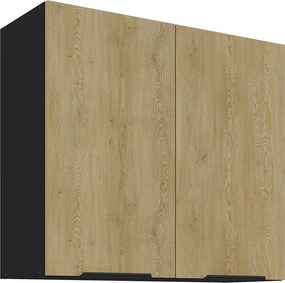 CREMONA cc | horní skříňka 80 G-72 2F policová | 80 cm | černá/cremona