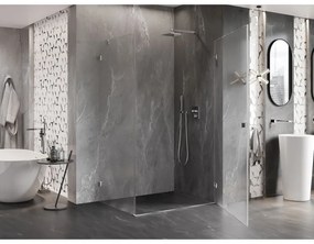 Mexen Lunar-B, pravostranný výklopný sprchový kout 100 x 70 cm, 8mm čiré sklo, chromový profil, 832-100-070-01-00-P