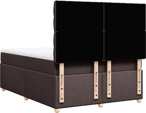 Box spring postel s matrací tmavě hnědá 140x190 cm textil 3291285