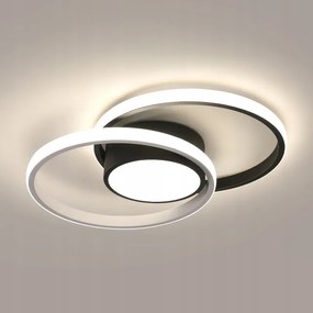 Lampa Sufitowa Led Czarny Biała Okrągła Plafon Nowoczesne 4500K Do Salonu