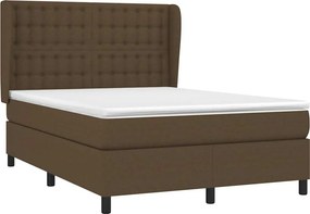 Box spring postel s matrací tmavě hnědá 140x200 cm textil 3128288