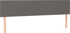 Box spring postel s matrací šedá 200x200 cm umělá kůže 3141027