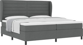 Postel s boxspringem s matrací Tmavě šedá 200 x 200 cm textil 3340523
