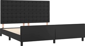 Rám postele s čelem černý 160x200 cm umělá kůže 3125579