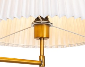 Stojací lampa bronzová s bílým plisovaným stínítkem a nastavitelným ramenem - Ladas Deluxe