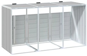 vidaXL Box na 3 popelnice šedý 216 x 81 x 115 cm ocel