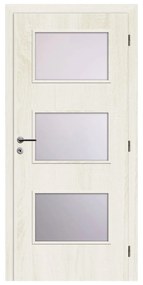 Solodoor Interiérové dveře Etta 6, 60 P, 650 × 1985 mm, fólie, pravé, Andorra white, prosklené