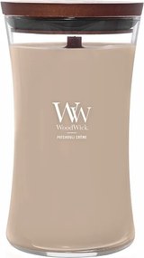 svíčka WoodWick vůně Patchouli Creme 610 g svíčka 120 h dřevěný knot