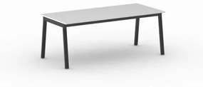Kancelářský pracovní stůl PRIMO BASIC, černá podnož, 2000 x 900 mm, bílá