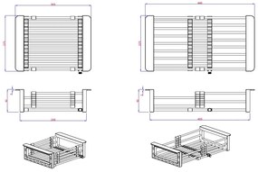 Nastavitelný košík do dřezu černý/nerezový QUADRON B3821_BL