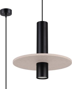 Sollux Lighting Závěsná lampa PELTA 1 černá/béžová