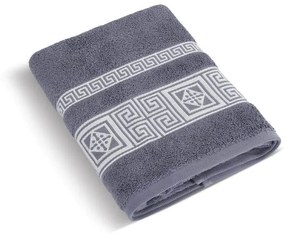 Froté ručník, osuška řecký vzor šedomodrá