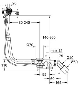 GROHE 28990000 -Vanová napouštěcí, odtoková a přepad. souprava TALENTOFILL chrom