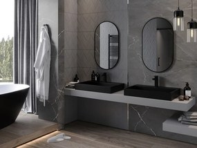Mexen Loft oválné koupelnové zrcadlo 85 x 50 cm, černý rám - 9851-085-050-000-70