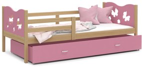 Dětská postel s výřezem a úložným prostorem 190 x 80 cm dřevěný rám