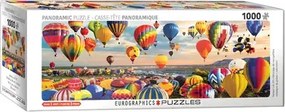 EUROGRAPHICS Panoramatické puzzle Vzlet balónů / 1000 dílků / 99 x 33