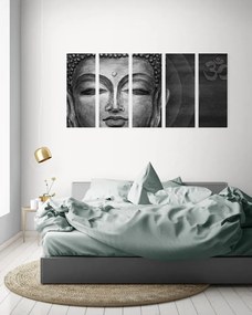 5-dílný obraz tvář Buddhu v černobílém provedení Varianta: 100x50