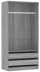vidaXL Šatní skříň šedá sonoma 100 x 50 x 200 cm kompozitní dřevo
