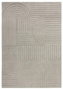 Šedý vlněný koberec Flair Rugs Zen Garden, 160 x 230 cm