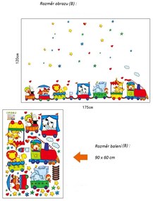 Živá Zeď Samolepka na zeď Zvířecí cirkus Velikost: 120 x 175 cm