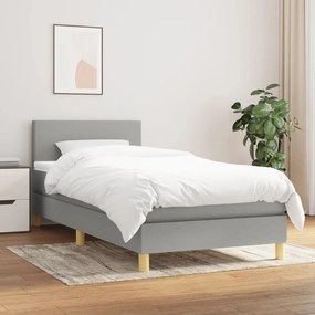 vidaXL Box spring postel s matrací 90x190 cm textil [3140417] Barva: světle šedá