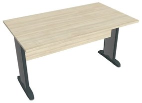 Stůl jednací rovný 140 cm - Hobis Cross CJ 1400 Dekor stolové desky: akát, Dekor lamino podnože: akát, Barva nohou: černá