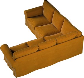 Potah na pohovku IKEA  Ektorp rohová barva žlutá látka lesklé, sametová