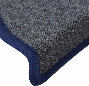 Schodové rohože 30 ks 56 x 17 x 3 cm tmavě šedé a modré, půlkulaté 3365743