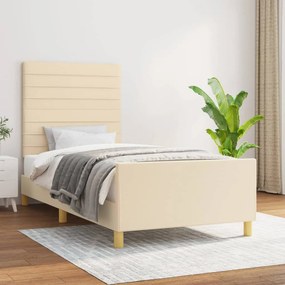 Rám postele bez matrací krémově 90x200 cm textil 3125111