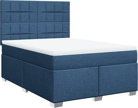 Box spring postel s matrací modrá 140x190 cm textil 3290489