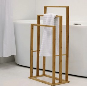 Bathroom Solutions Bambusový věšák na ručníky se 3 tyčemi [424198]