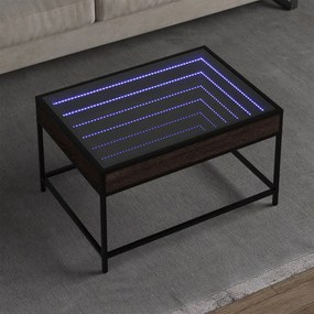 Konferenční stolek s Infinity LED hnědý dub 70 x 50 x 41 cm