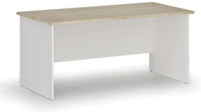 Kancelářský psací stůl PRIMO WHITE, 160x80 cm, bílá/dub přírodní