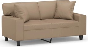 2místná pohovka s polštáři cappuccino 120 cm umělá kůže 3200865