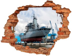 Wallmuralia Fototapeta díra na zeď Loděnice loď 90x70 cm
