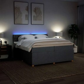 Box spring postel s matrací tmavě šedá 200x200 cm textil 3289871