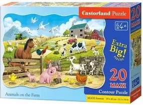 Castorland Zvířátka na farmě MAXI / 20 dílků / od 4 let