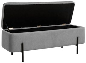 Šedá čalouněná lavice Somcasa Viena 120 cm s úložným prostorem