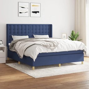 Box spring postel s matrací modrá 180x200 cm textil 3132335