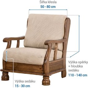 Super strečové potahy NIAGARA smetanová relaxační křeslo ( š. 70 - 90 cm)