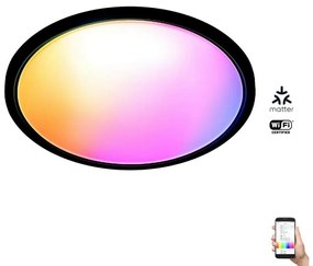 WiZ WiZ - LED RGB Stmívatelné stropní svítidlo SUPERSLIM LED/22W/230V Wi-Fi černá WI0122