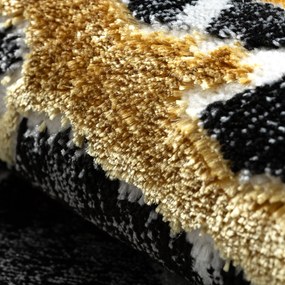 Dywany Łuszczów, Kusový koberec Allure 1963 black/gold, 140x190, černá, kancelář