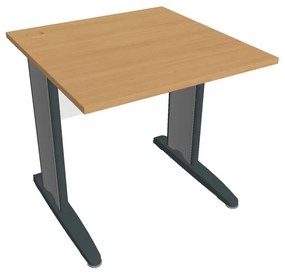 Stůl pracovní rovný 80 cm - Hobis Cross CS 800 Dekor stolové desky: buk, Dekor lamino podnože: bílá, Barva nohou: černá