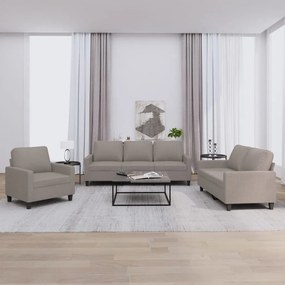 3dílná sedací souprava s poduškami taupe textil 3201435