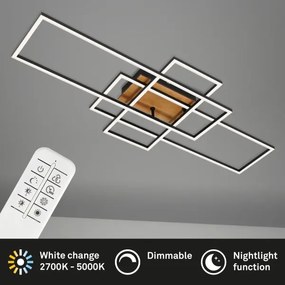 Brilo - LED Stmívatelný přisazený lustr FRAME LED/51W/230V černá/hnědá + DO