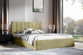 Eka Čalouněná postel LENY 160x200 cm Barva látky Trinity: (2321) Světlá zelená, Úložný prostor: Bez úložného prostoru