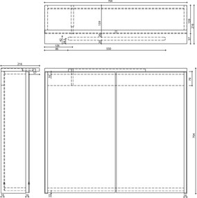 Aqualine Aqualine, KAWA STRIP Galerka s LED osvětlením 70x70x22cm, bílá, WGL70S