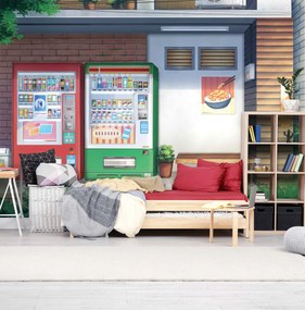 Malvis ® Anime tapeta Koutek s automaty Vel. (šířka x výška): 288 x 200 cm